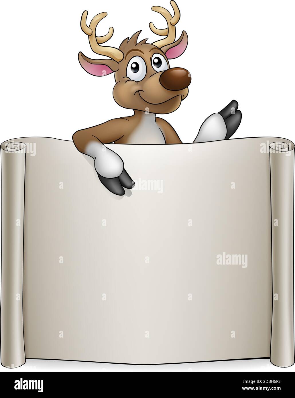 Cartoon christmas reindeer peeking around hi-res stock photography and ...