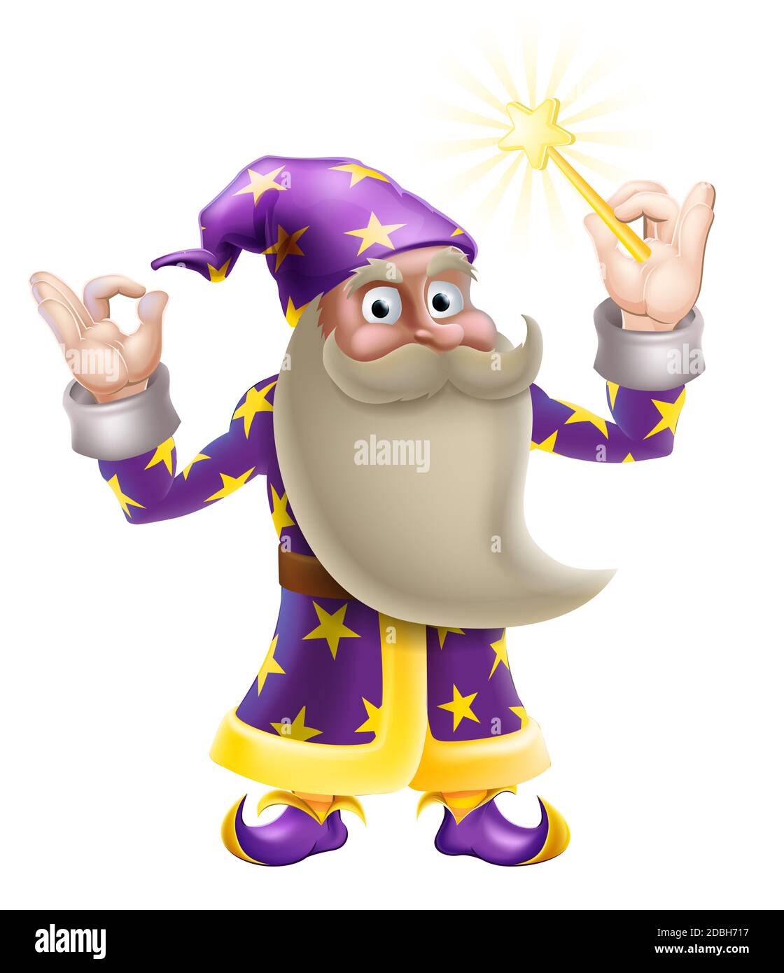 Cartoon illustration old wizard fantasy Cut Out Stock Images & Pictures ...