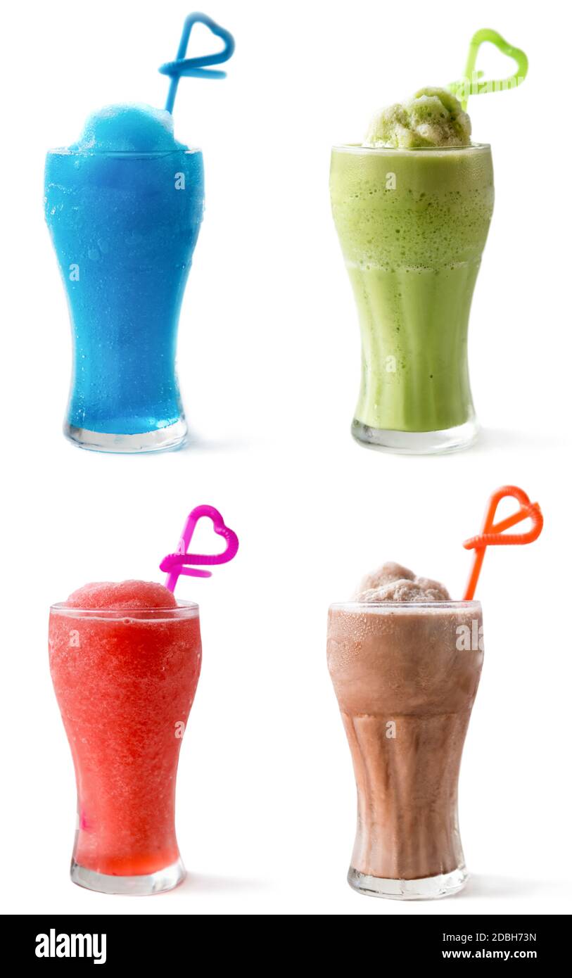 Multi juice fruit smoothie in a glass with a straw made into a heart ...