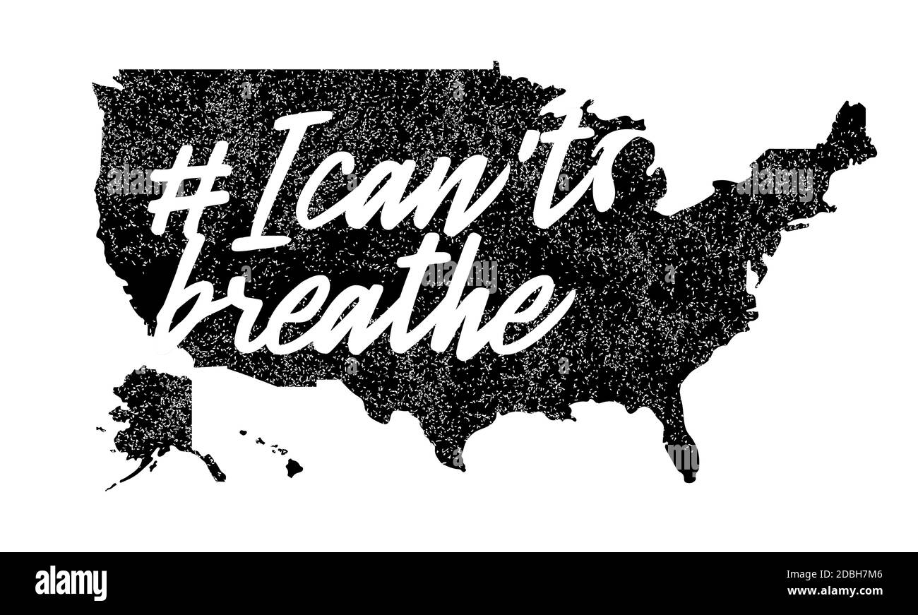 Black Lives Matter or i can't breathe Text On Usa Map. Stock vector ...