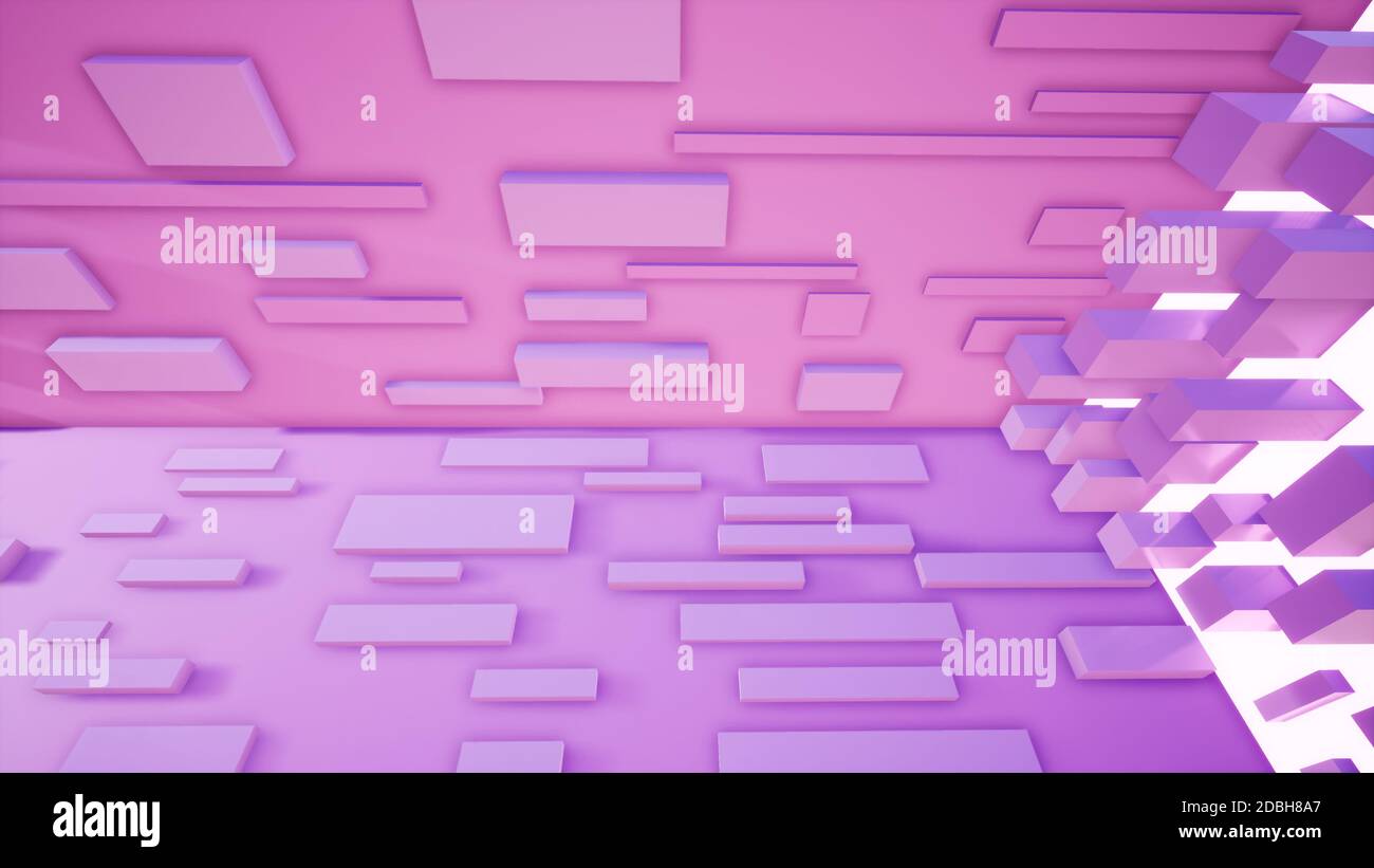 abstract pink background with squares, 3d render illustration Stock ...