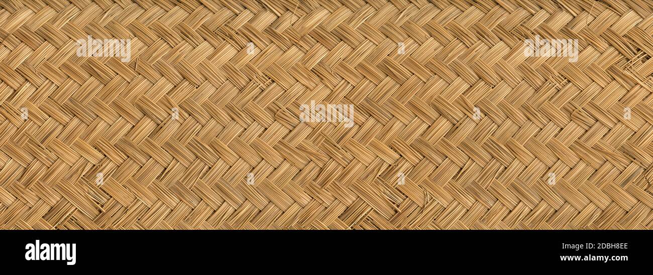 Woven light bamboo mat texture background banner Stock Photo - Alamy