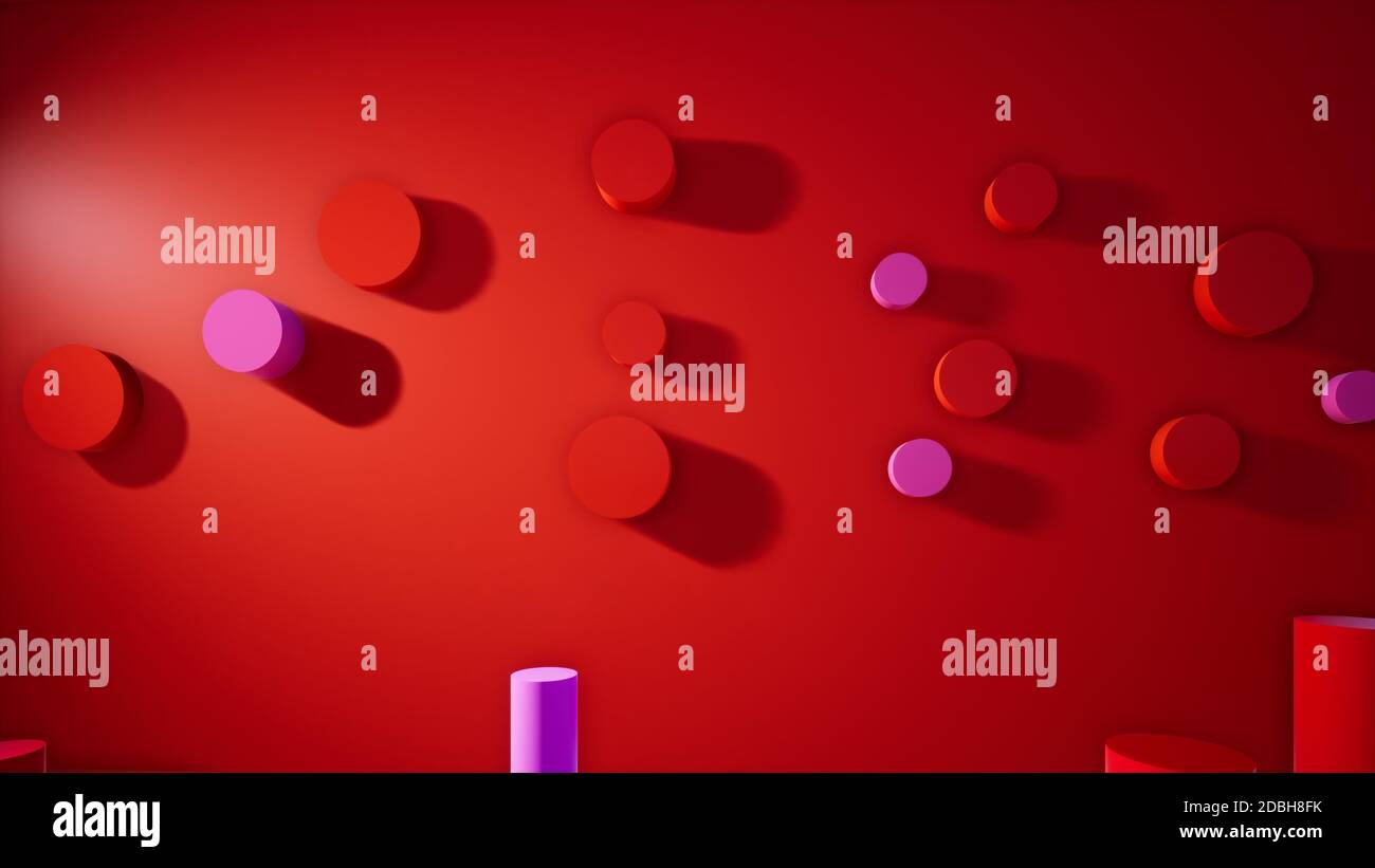 abstract red background with circles, 3d rendering Stock Photo - Alamy