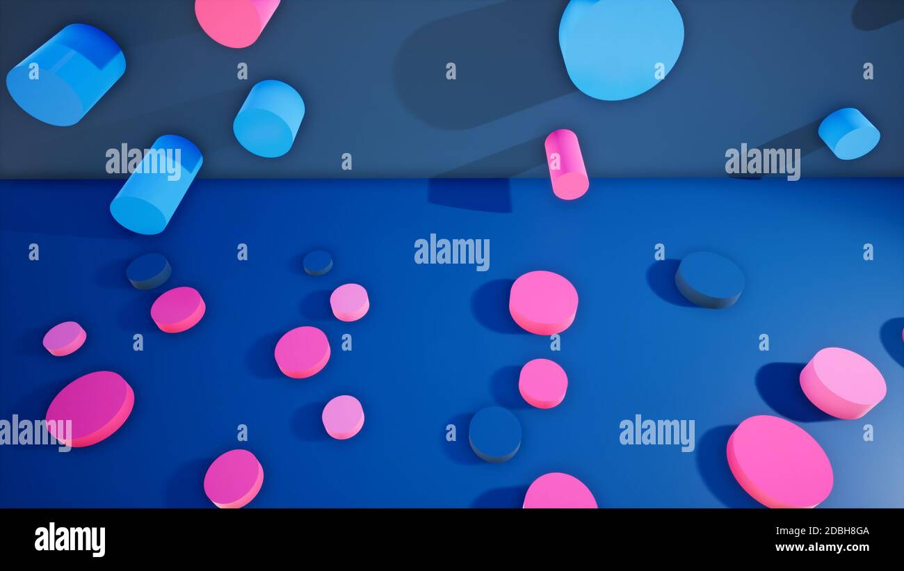 abstract blue background design with circles, 3d rendering Stock Photo - Alamy