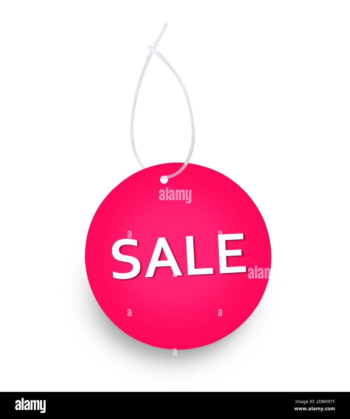 Red color Sale tag sign against white background. Clipping path on tag ...