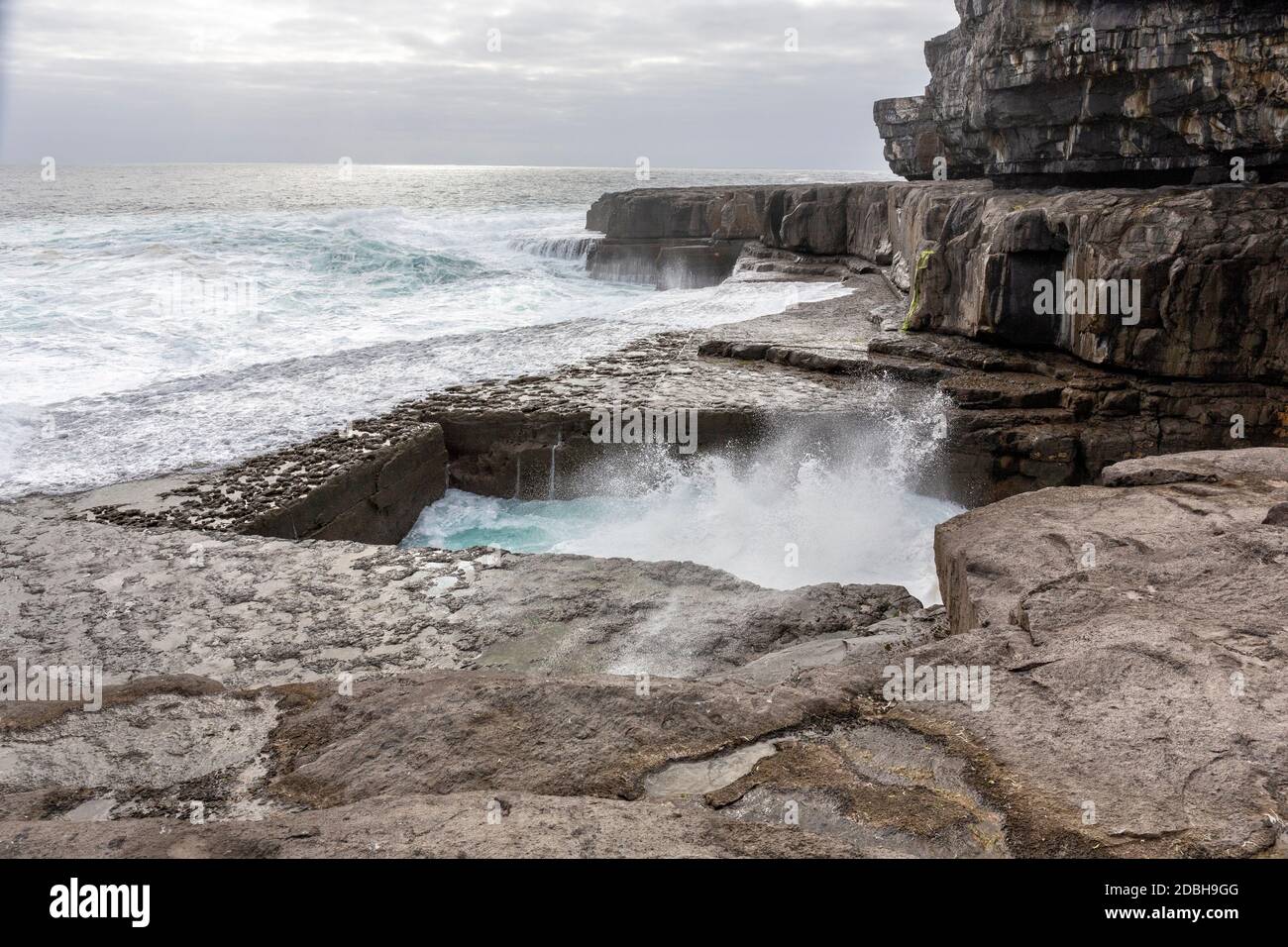 The Worm Hole, natural pool in Inishmore, Aran islands, Ireland - Image ...