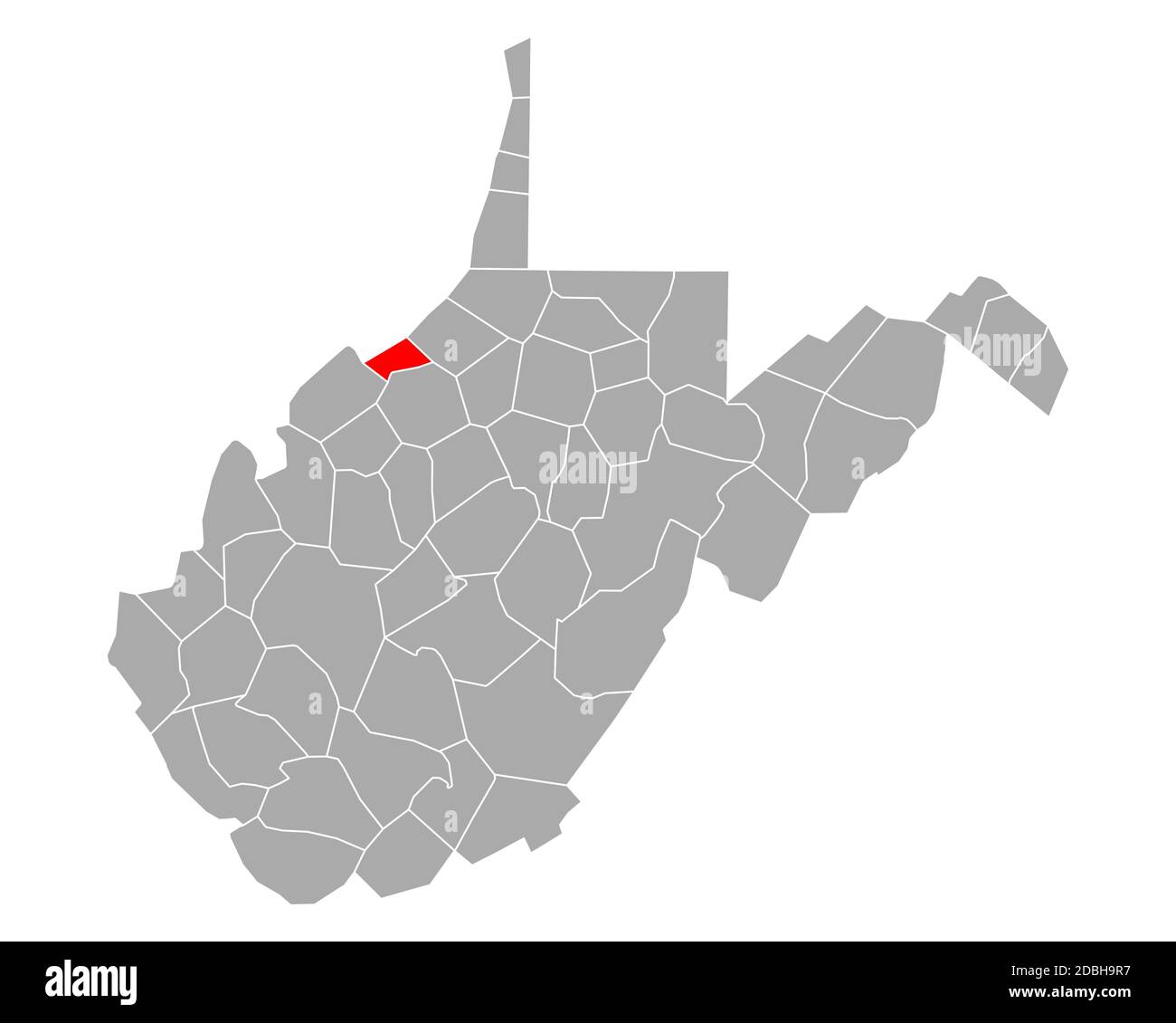 Map of Pleasants in West Virginia Stock Photo - Alamy