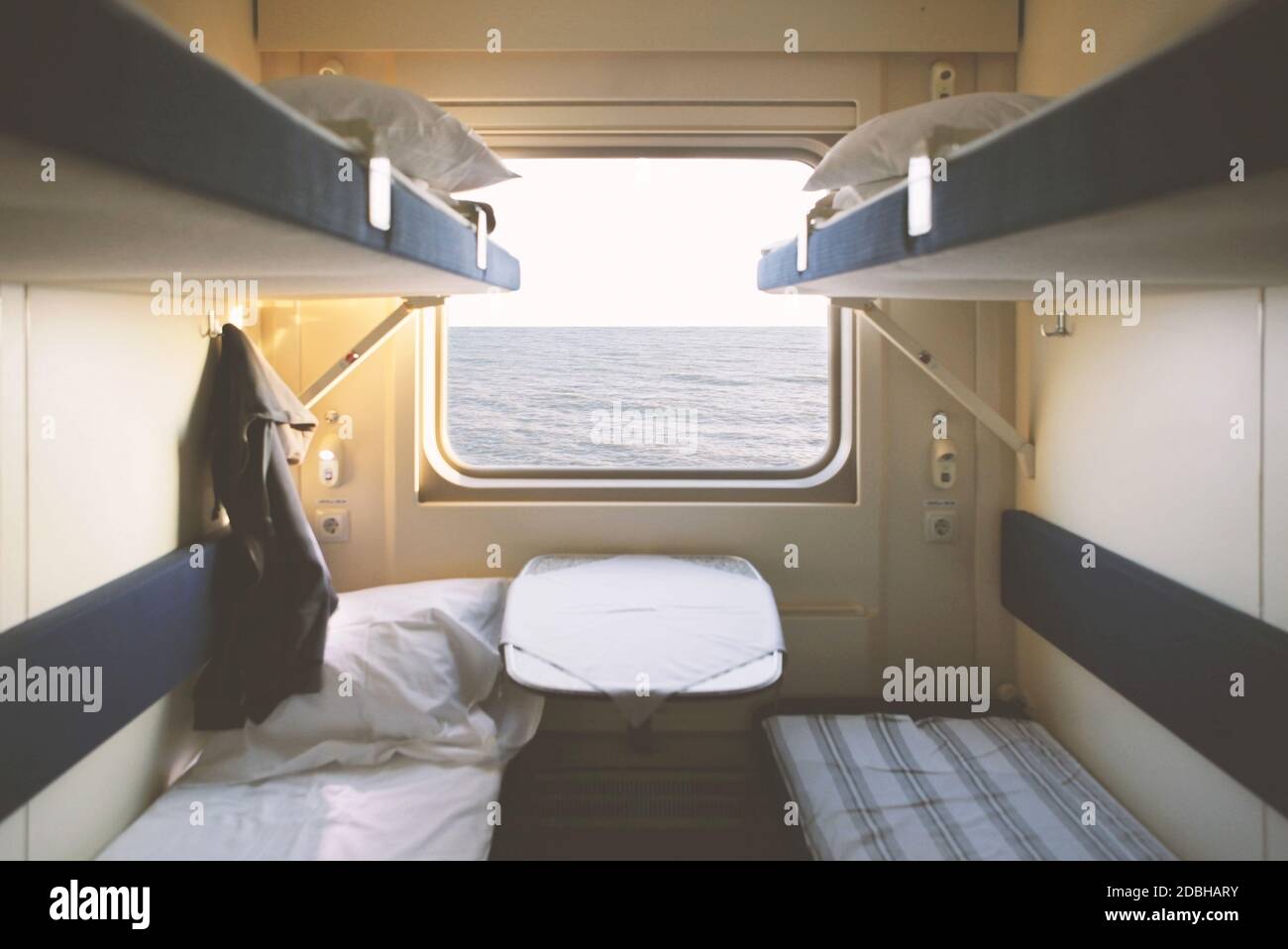Sea view from train window. Focus on a sea Stock Photo - Alamy