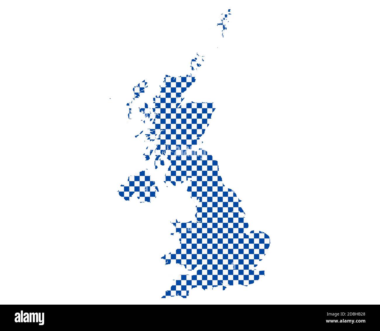 Map of Great Britain in checkerboard pattern Stock Photo - Alamy