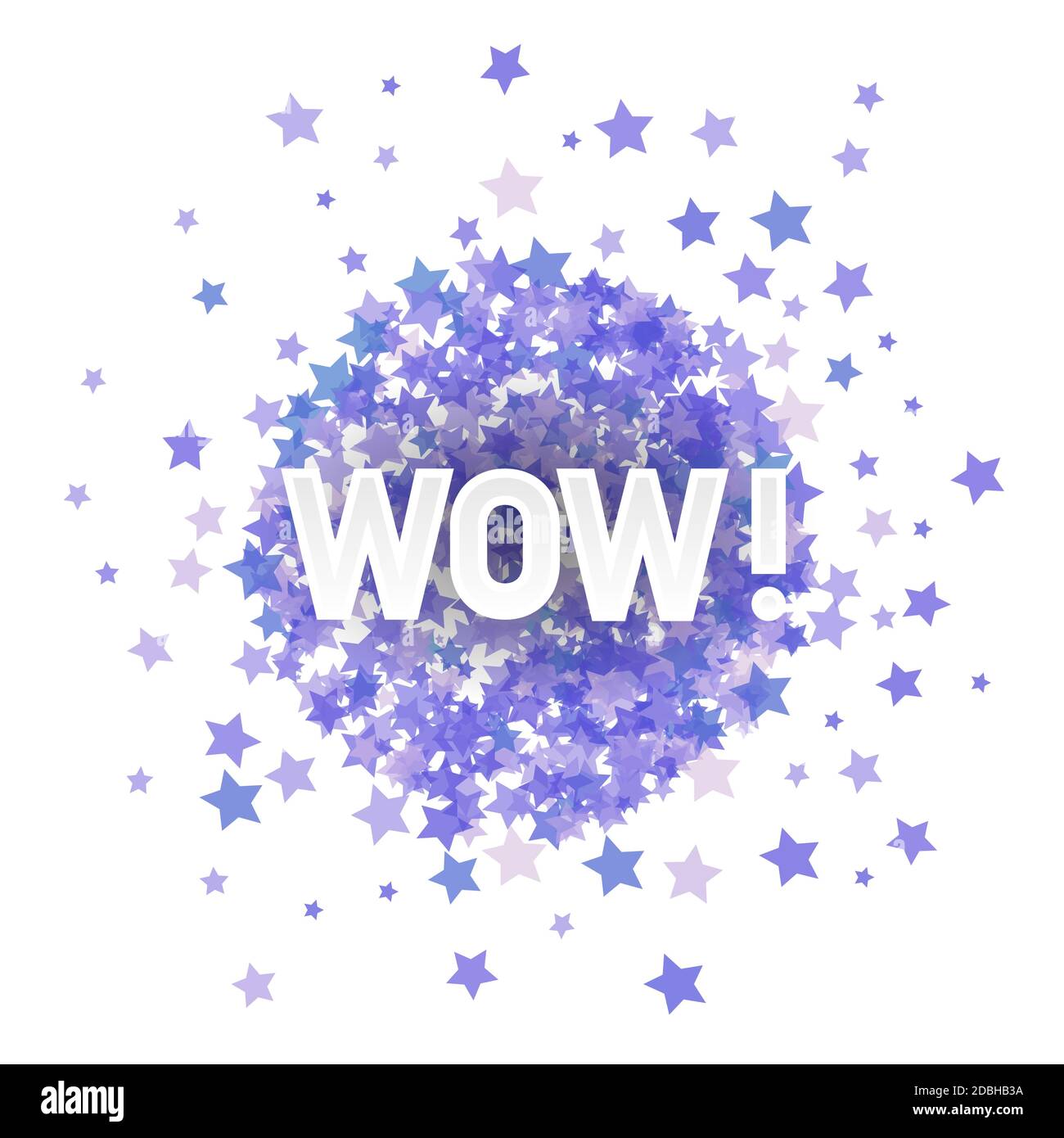 WOW Lettering on Blue Transparent Starry Background for Web Banners ...