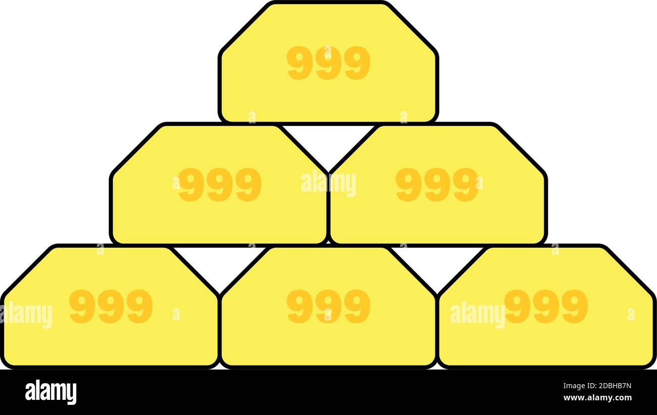 Gold Bullion Icon. Editable Outline With Color Fill Design. Vector ...