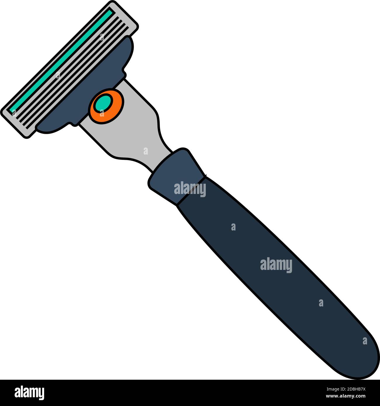 Safety Razor Icon. Editable Outline With Color Fill Design. Vector ...