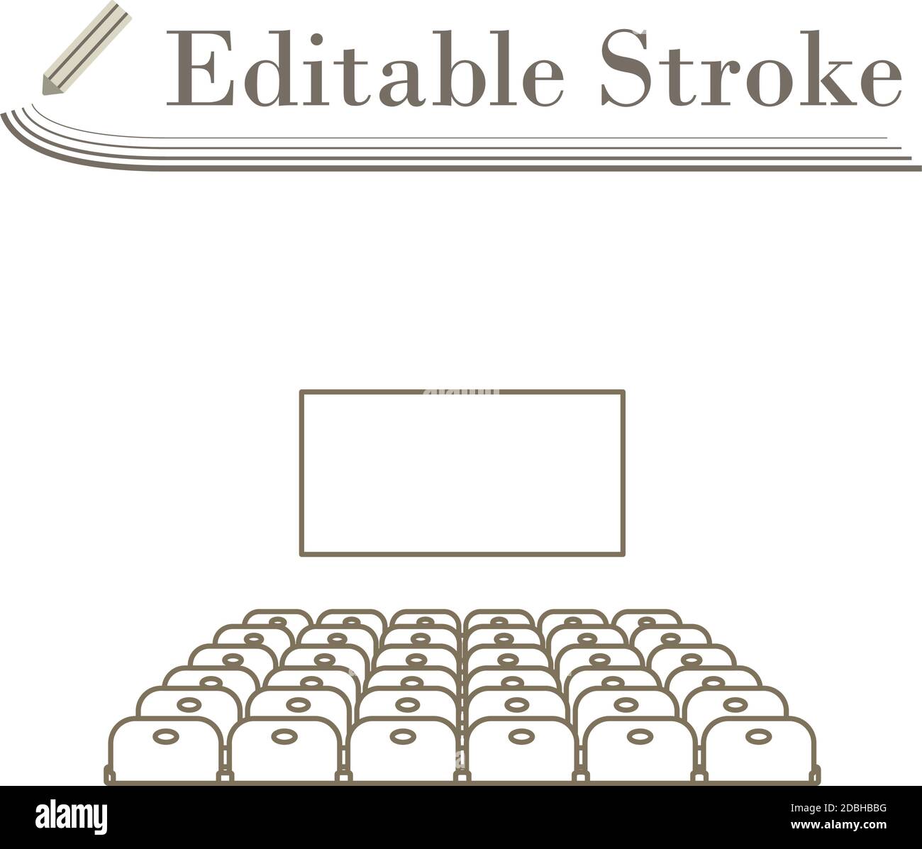 Cinema Auditorium Icon. Editable Stroke Simple Design. Vector ...