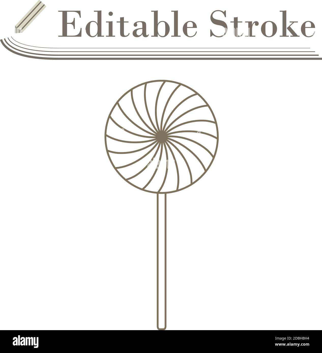 Stick Candy Icon. Editable Stroke Simple Design. Vector Illustration ...