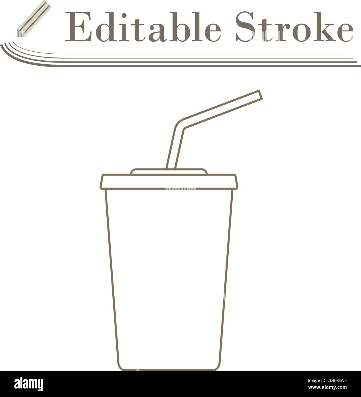 Cinema Soda Drink Icon. Editable Stroke Simple Design. Vector ...