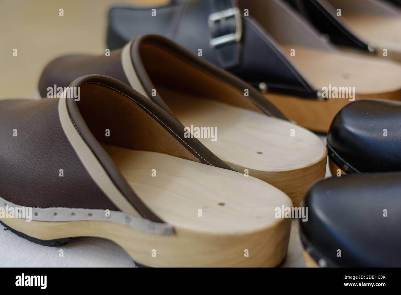 Wooden slippers hi-res stock photography and images - Alamy