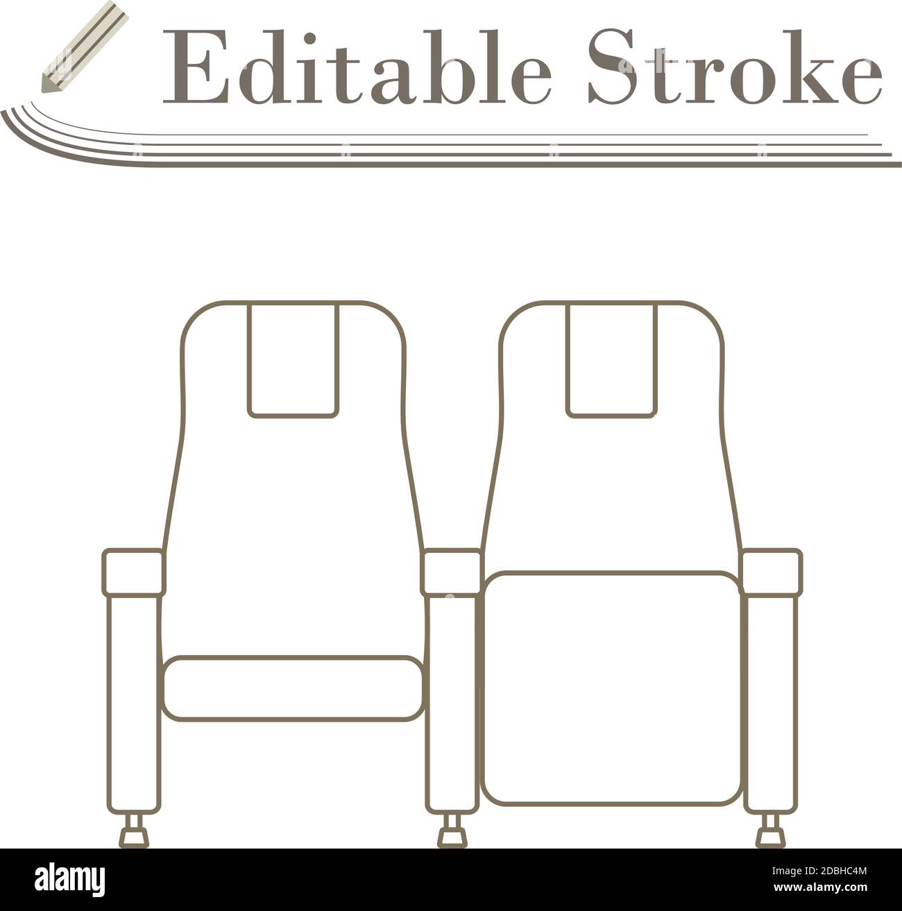 Cinema Seats Icon. Editable Stroke Simple Design. Vector Illustration ...