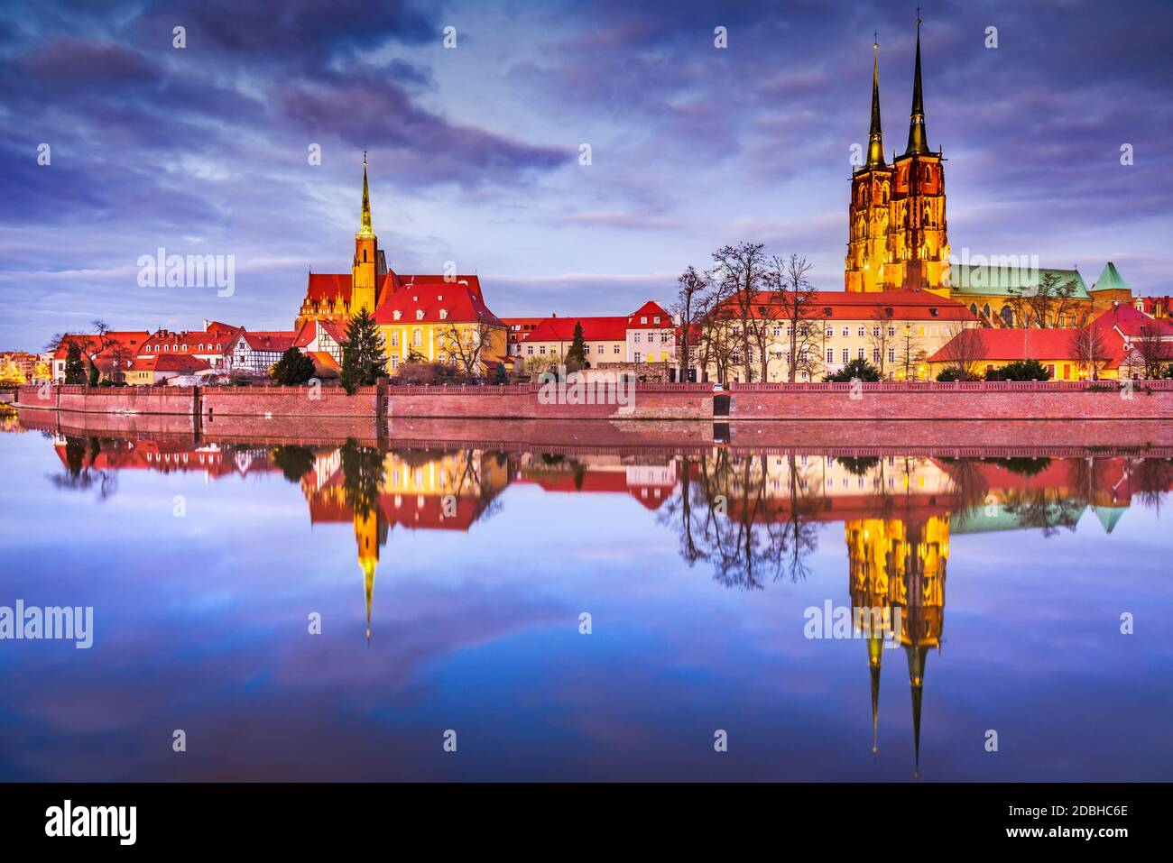 Wroclaw, Poland. Historical Cathedral Island in the Wroclaw old town ...