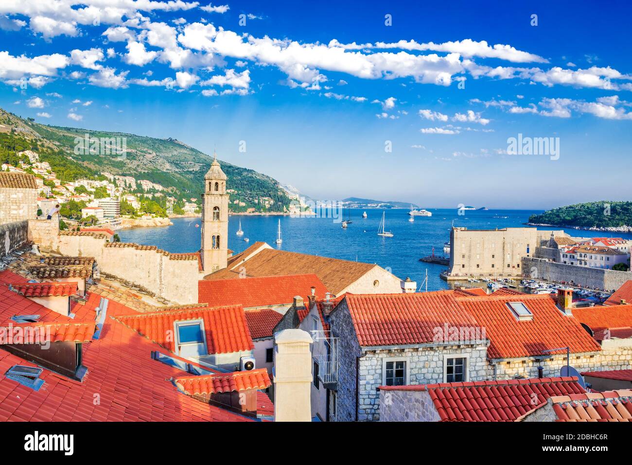Dubrovnik, Croatia. Stunning view of Ragusa city walls, the famous ...