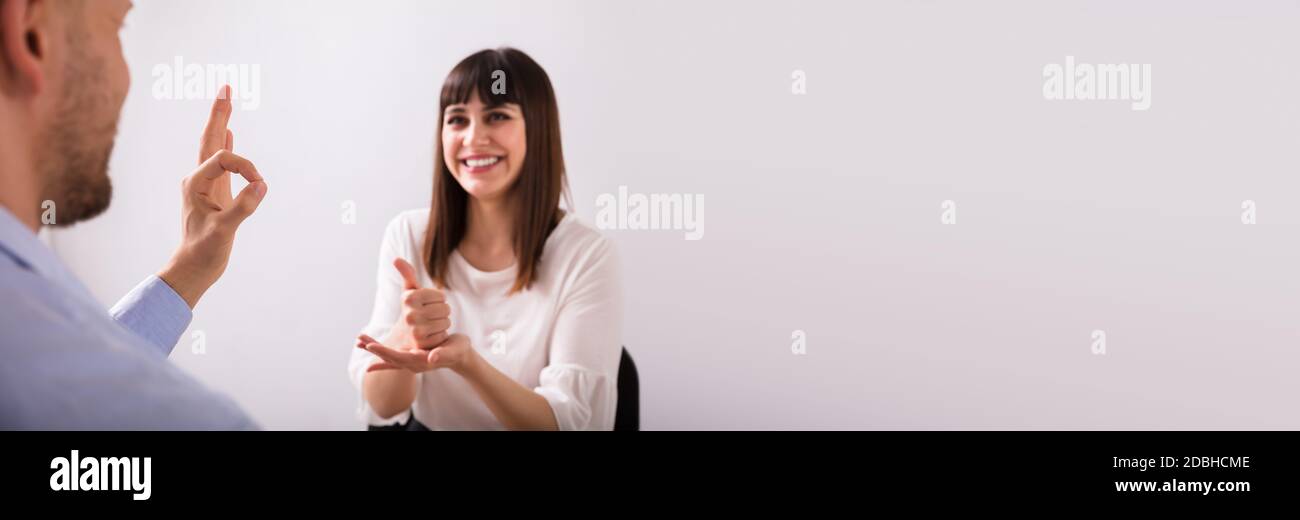 Adult Deaf People Learning Sign Hand Language Stock Photo - Alamy