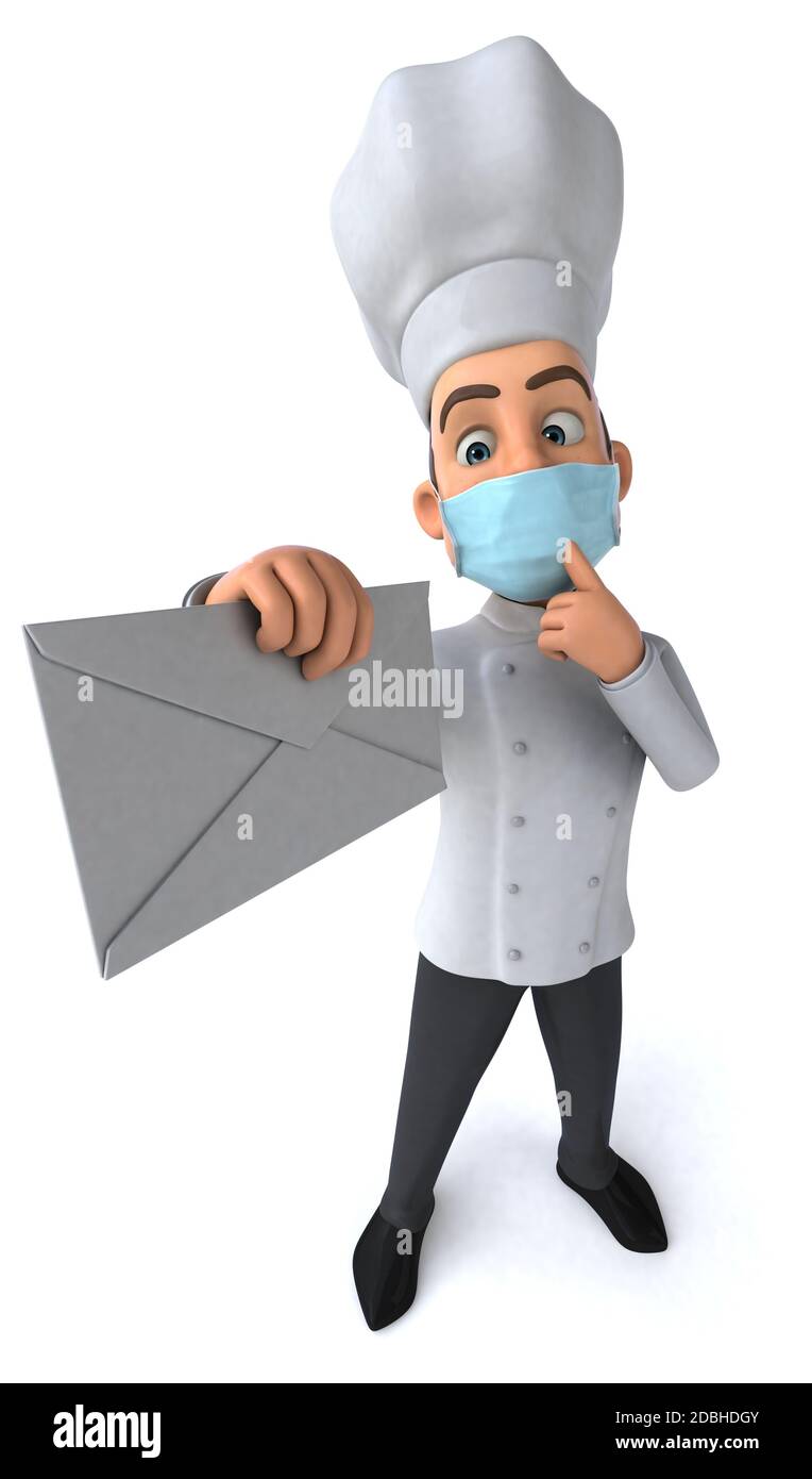 Fun cartoon chef character with a mask Stock Photo - Alamy