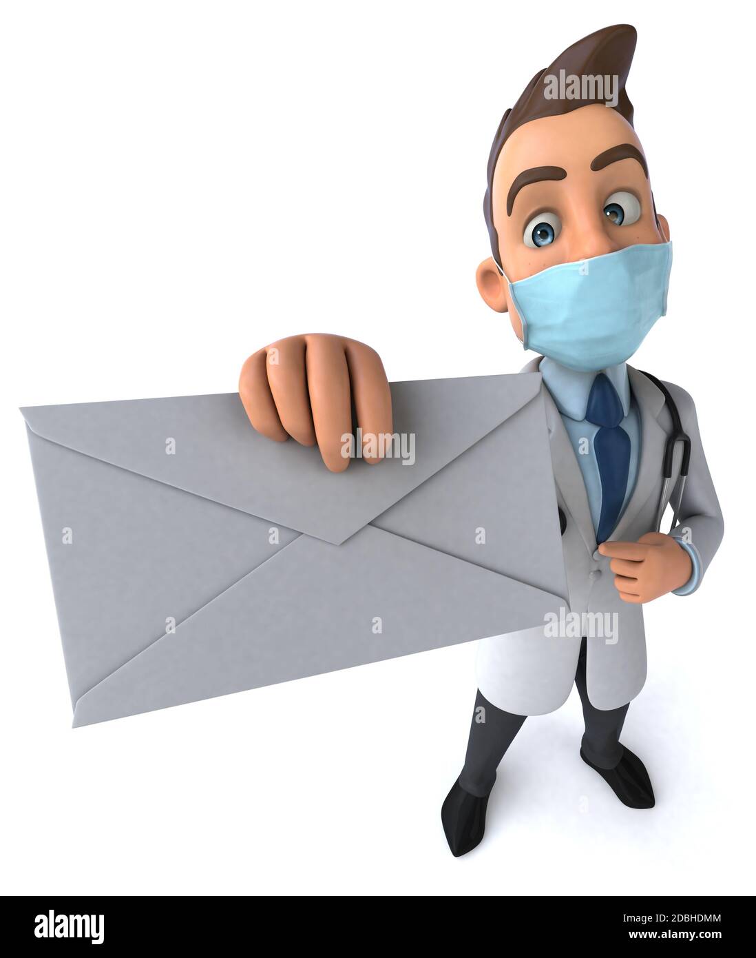 Fun cartoon doctor character with a mask Stock Photo - Alamy