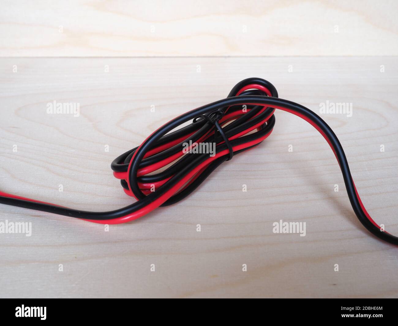 red and black electric wire for speakers or ac current power supply ...