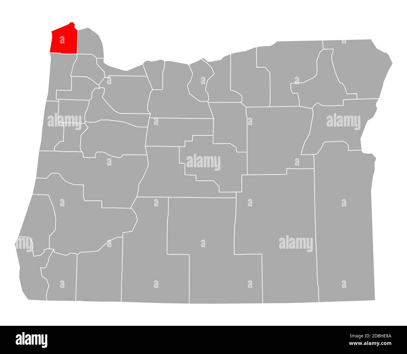 Map of Clatsop in Oregon Stock Photo - Alamy