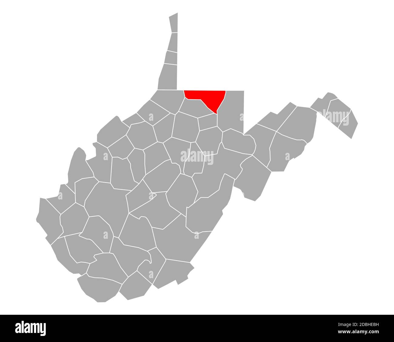 Map of Monongalia in West Virginia Stock Photo - Alamy