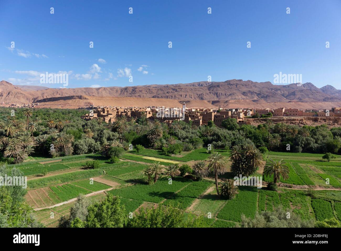 Panorama of Tinghir city in Morocco. Tinghir is an oasis on the Todgha ...