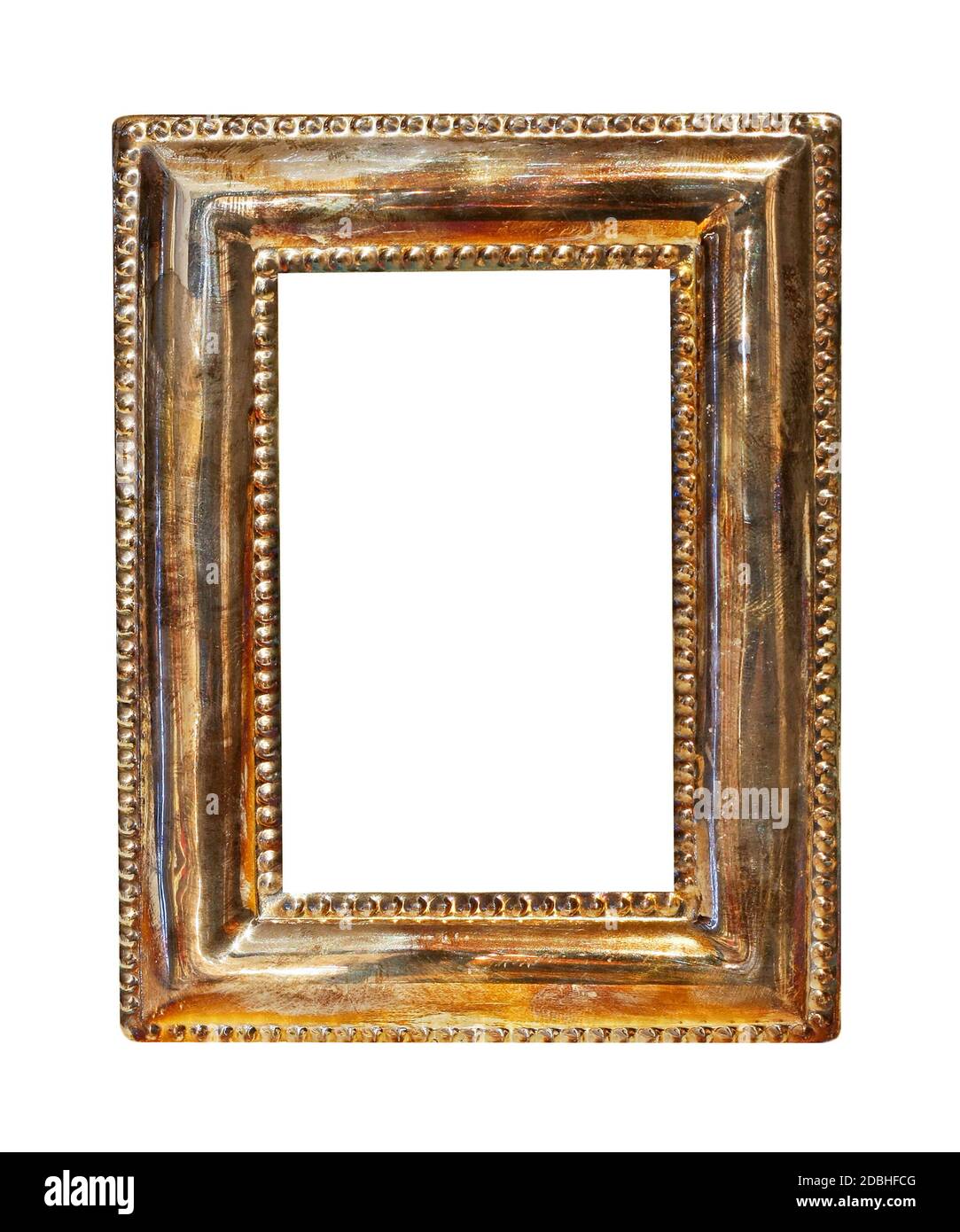 Rectangular copper metal frame isolated on white Stock Photo - Alamy