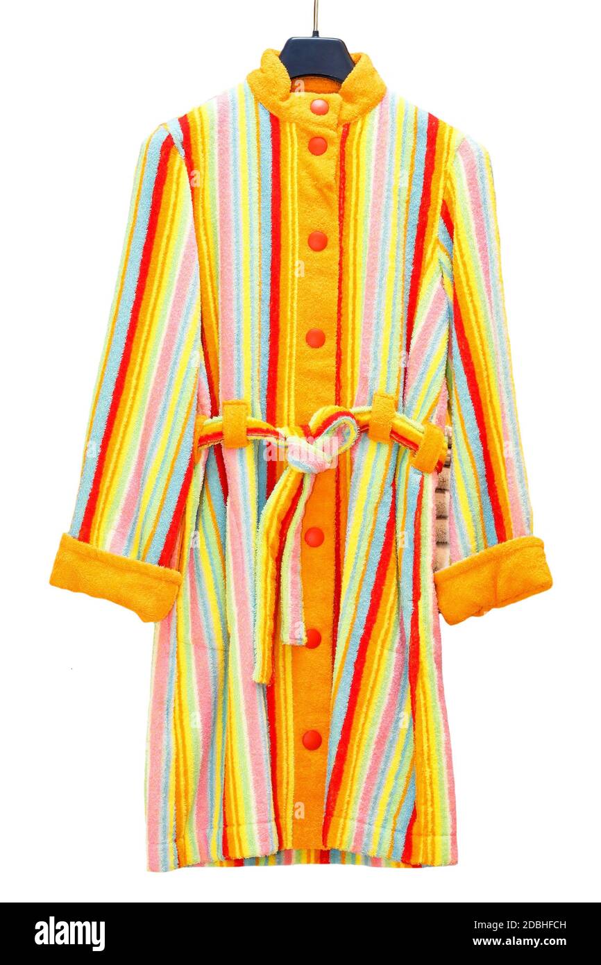 Colorful fresh bath robe with straps isolated Stock Photo - Alamy