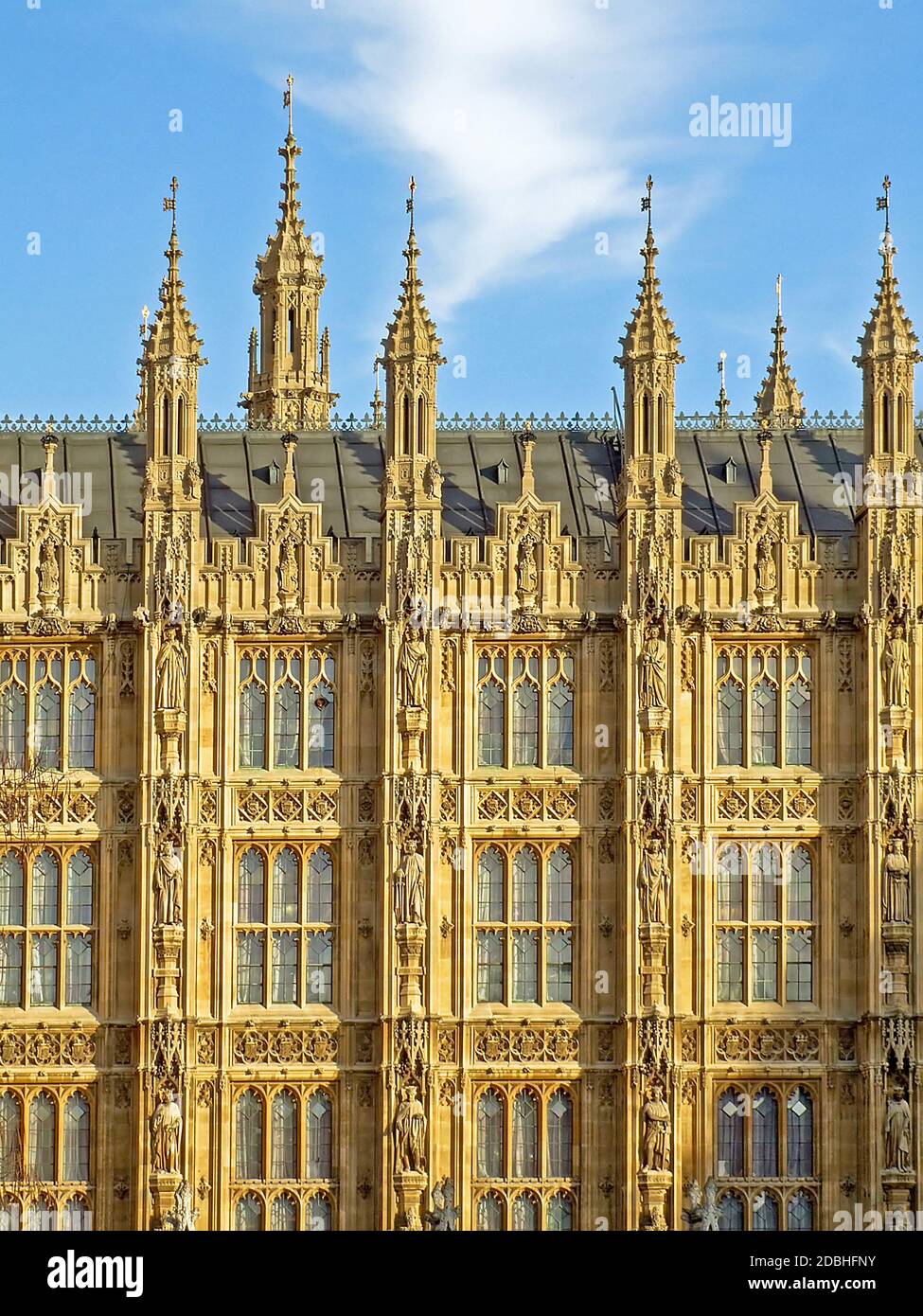 Houses of Parliament in central London facade Stock Photo - Alamy