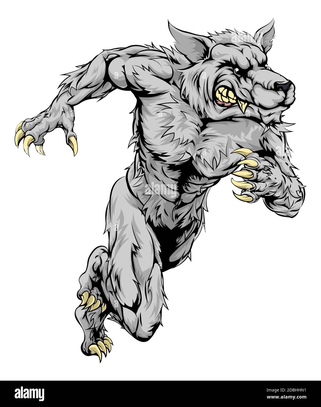 Cartoon Fierce Wolf Animal Character High Resolution Stock Photography ...