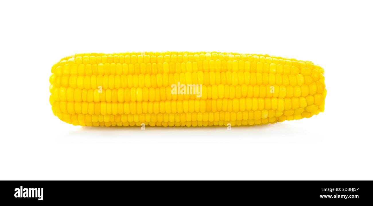 Sweet whole kernel corn on white background Stock Photo - Alamy