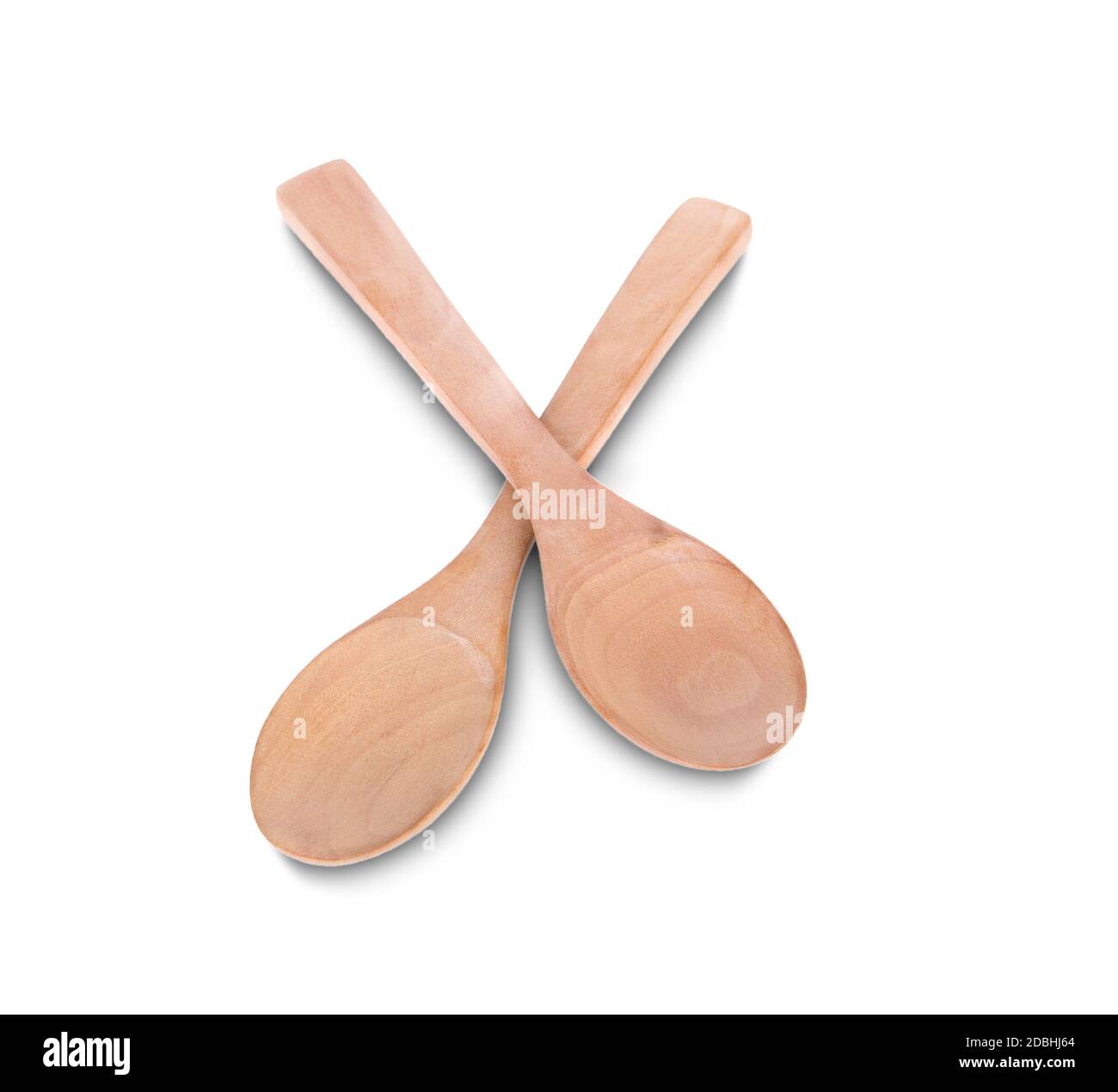 Two new wooden spoons Cut Out Stock Images & Pictures - Alamy