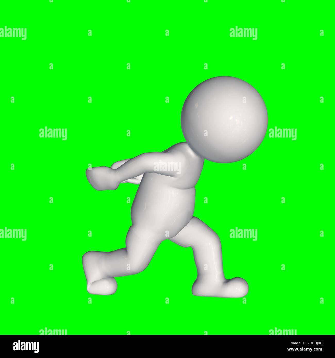 3D people in different poses - carry on the back - on green background ...