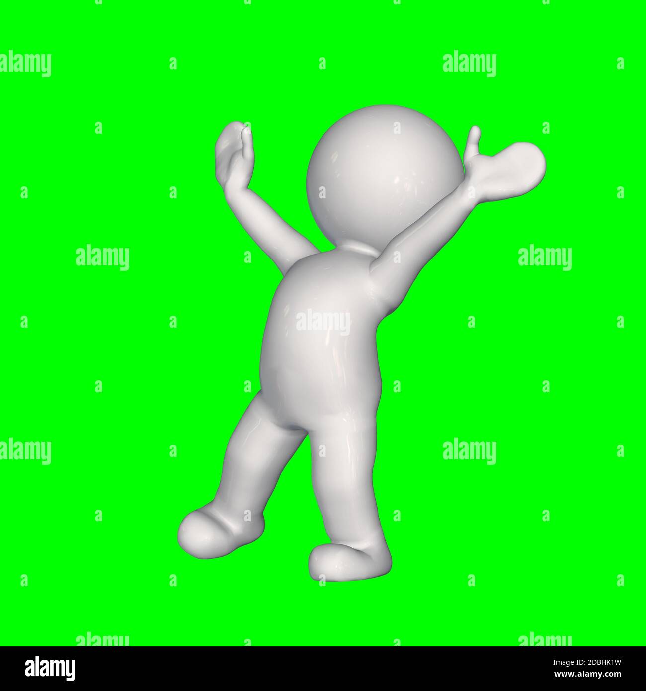 3D people in different poses - lift - on green background Stock Photo ...
