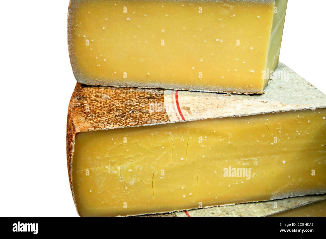 Two big yellow cheese slices on the market Stock Photo - Alamy