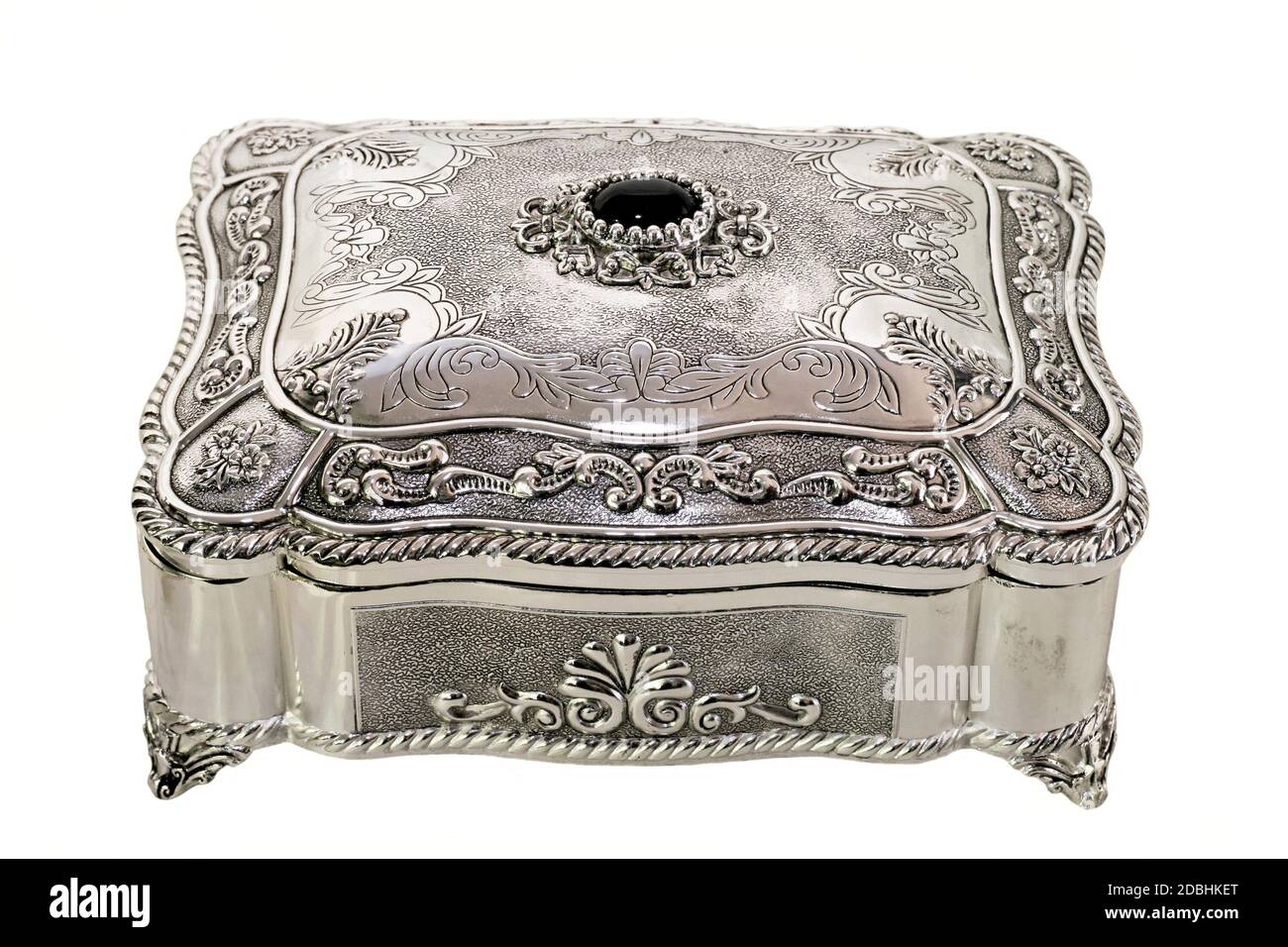 Silver jewellery container Cut Out Stock Images & Pictures - Alamy