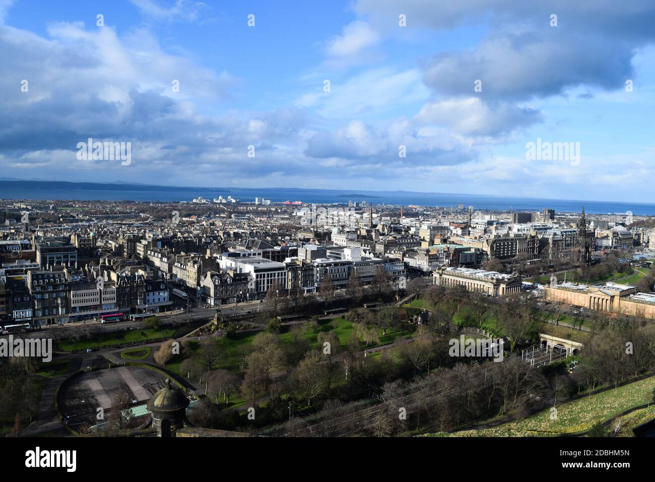 City Skyline View from top of a tower. Sea and Sky Meeting point. A ...