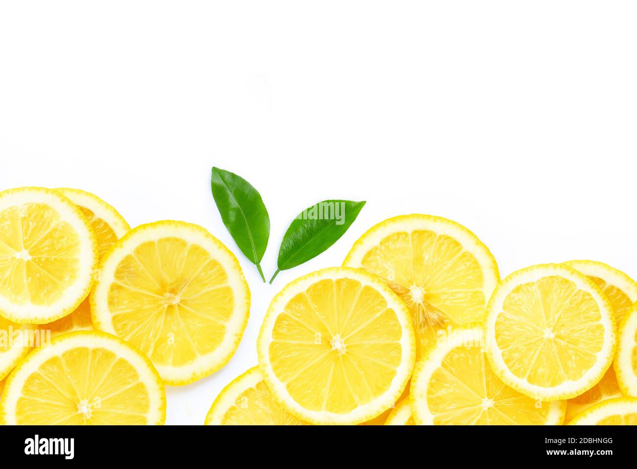Fresh lemon slices isolated on white background Stock Photo - Alamy