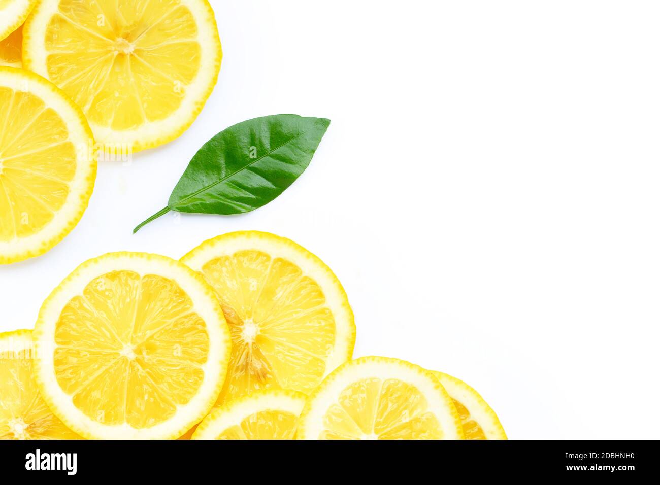 Fresh lemon slices isolated on white background Stock Photo - Alamy