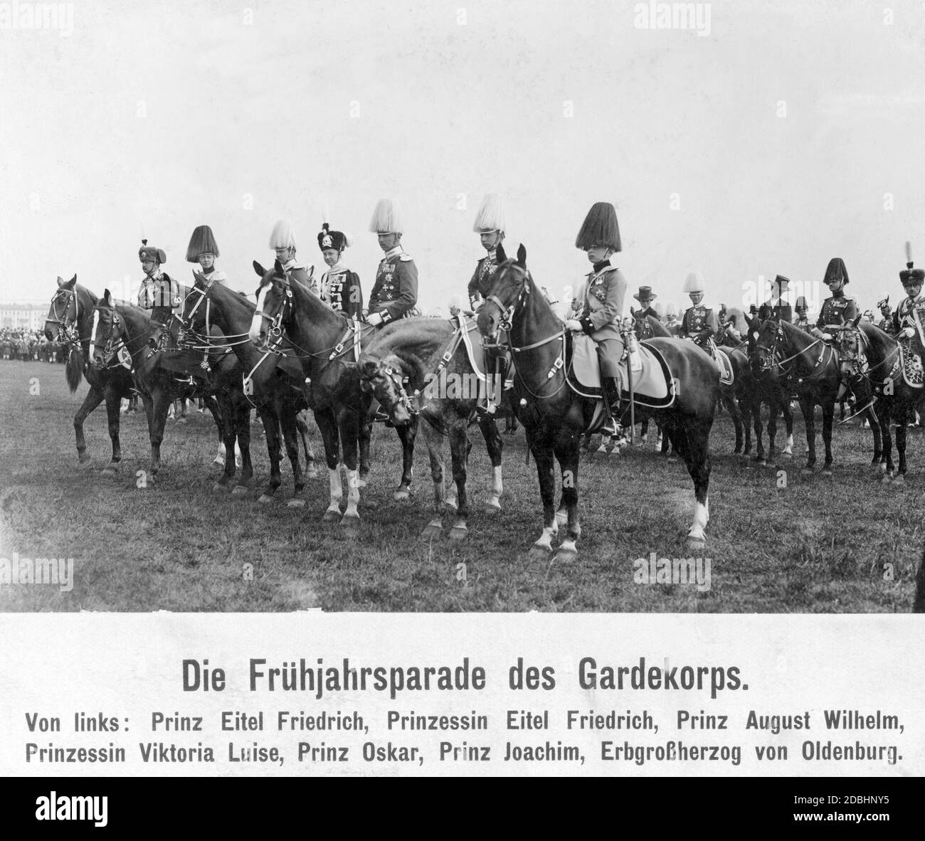 Children of Wilhelm II watch the spring parade of the Guard Corps in ...
