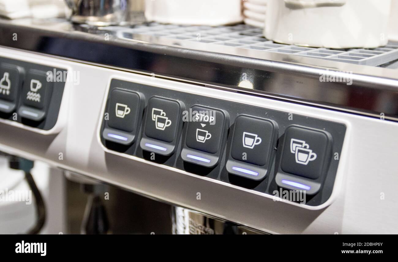Coffee machine for different types of coffee preparation Stock Photo ...