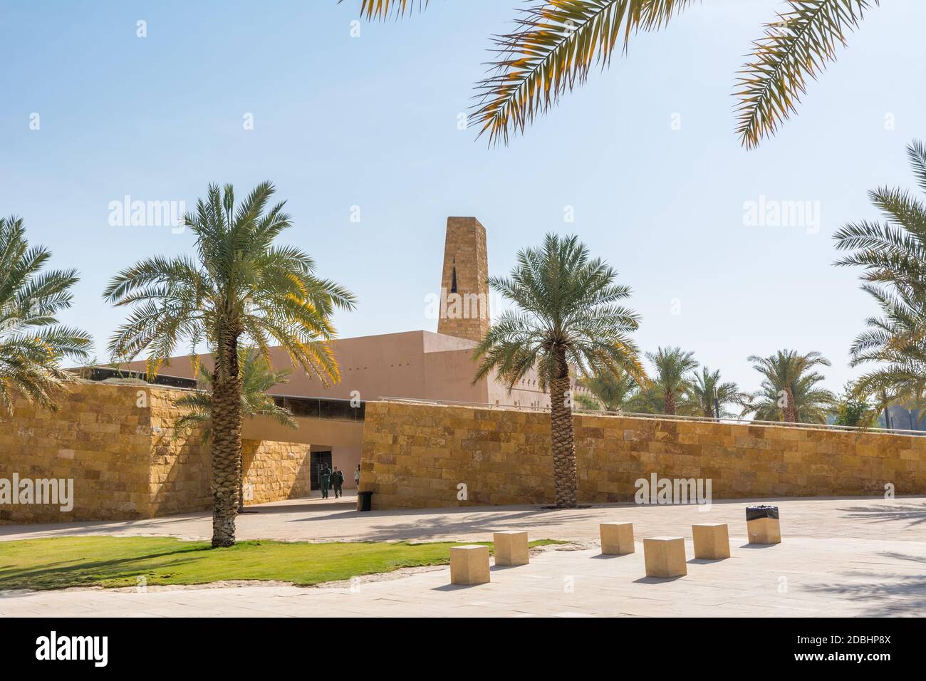 Palm trees and buildings of Diraiyah, also as Dereyeh and Dariyya, a ...