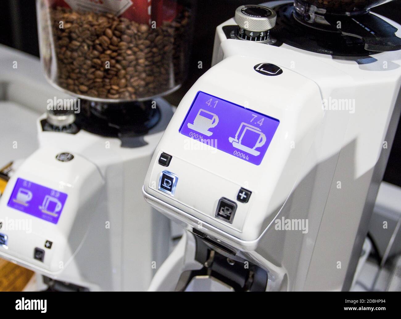 Coffee grinder in a coffee shop Stock Photo - Alamy