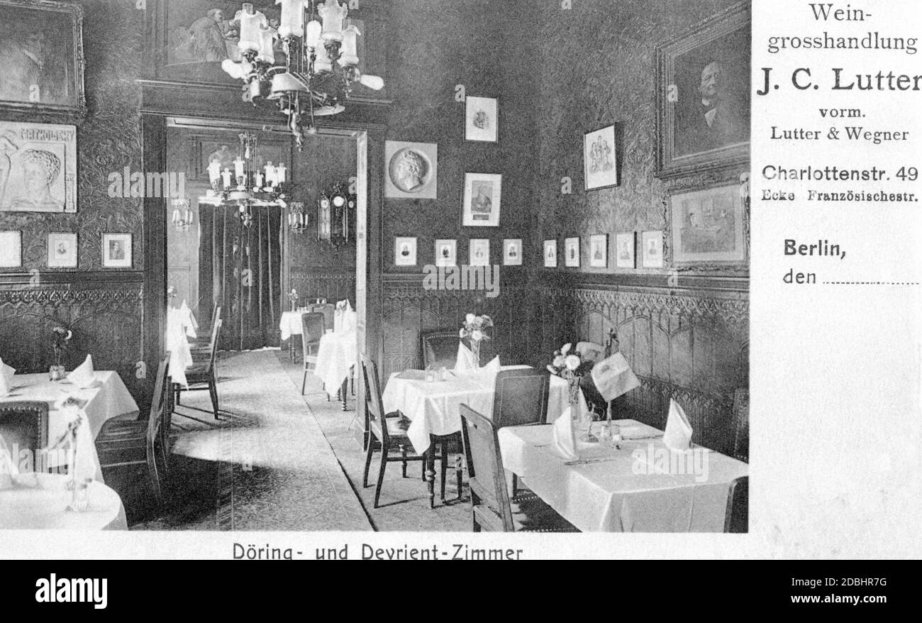 The wine bar of the wine wholesaler J. C. Lutter (formerly Lutter und ...