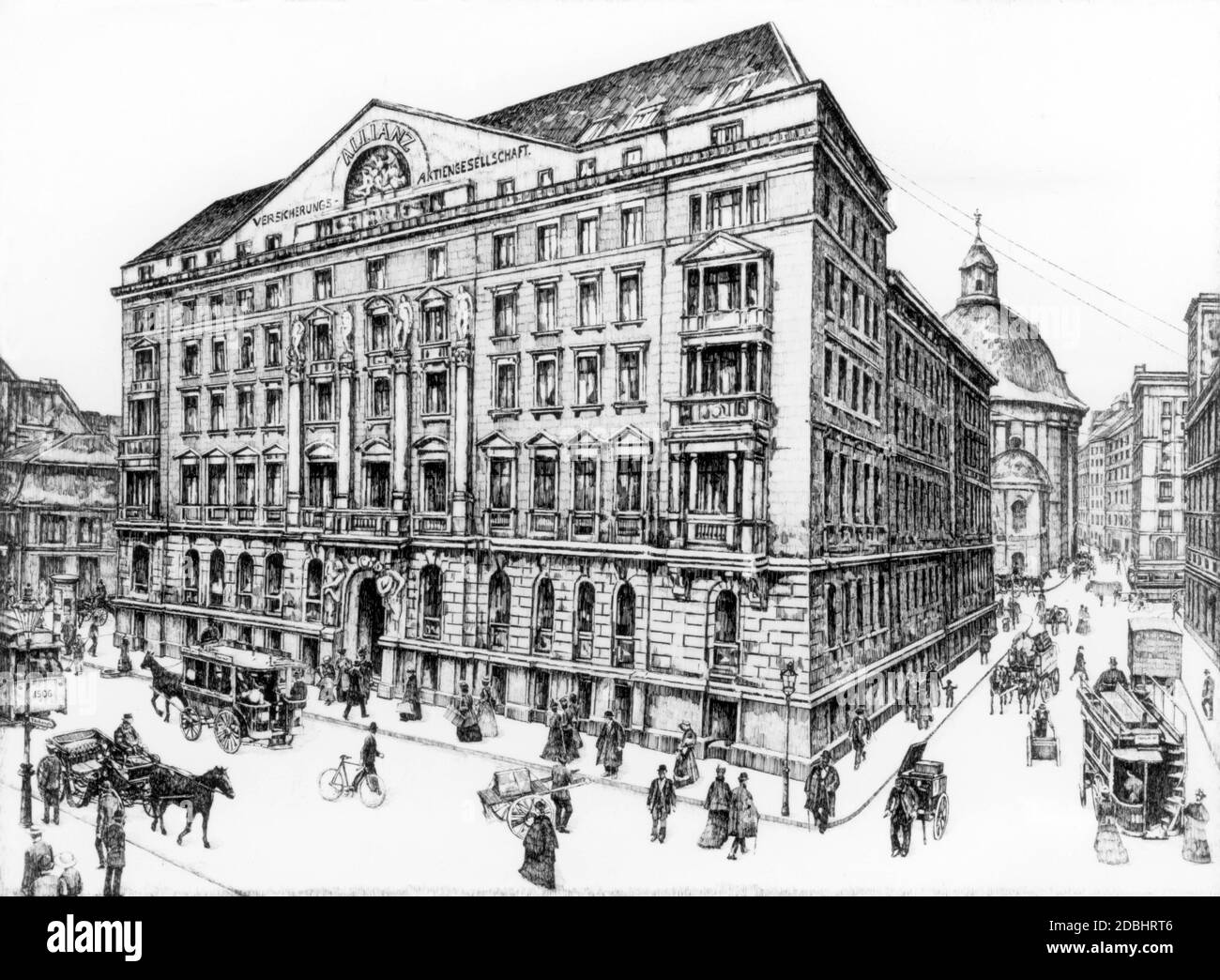The drawing shows the headquarters of the general management of Allianz ...