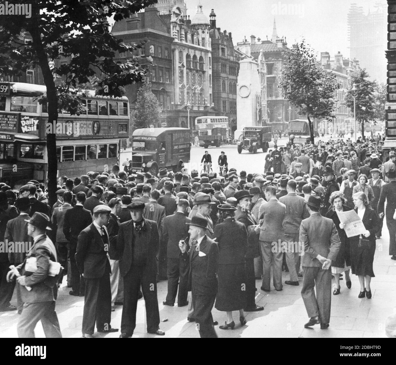 A large crowd has gathered near Downing Street in London and is ...